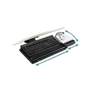 3M Positive Locking Keyboard Tray, Highly Adjustable Platform, 17 3/4 ...