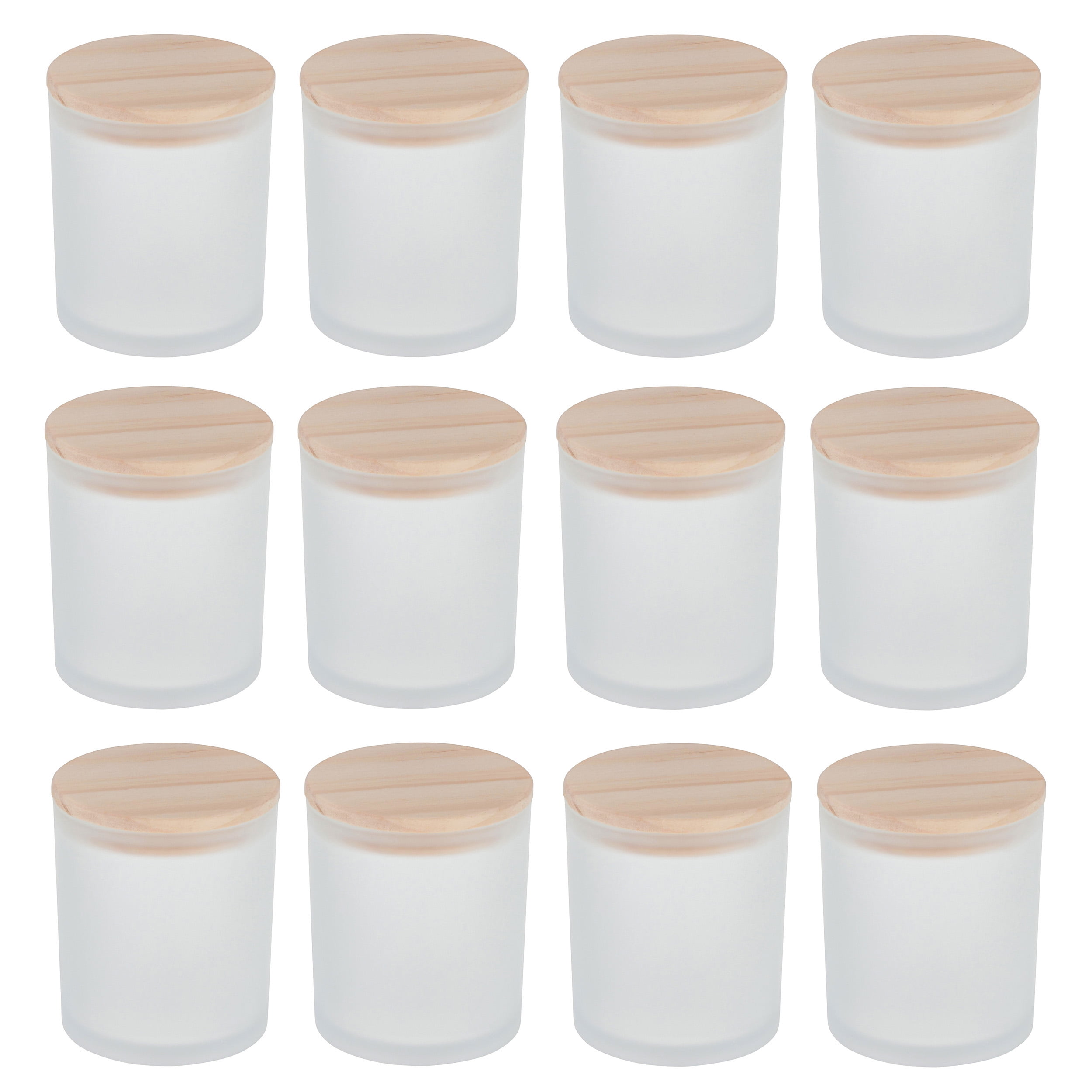7Penn 12pk Frosted Glass Candle Jars with Lids - 10oz Candle Making ...