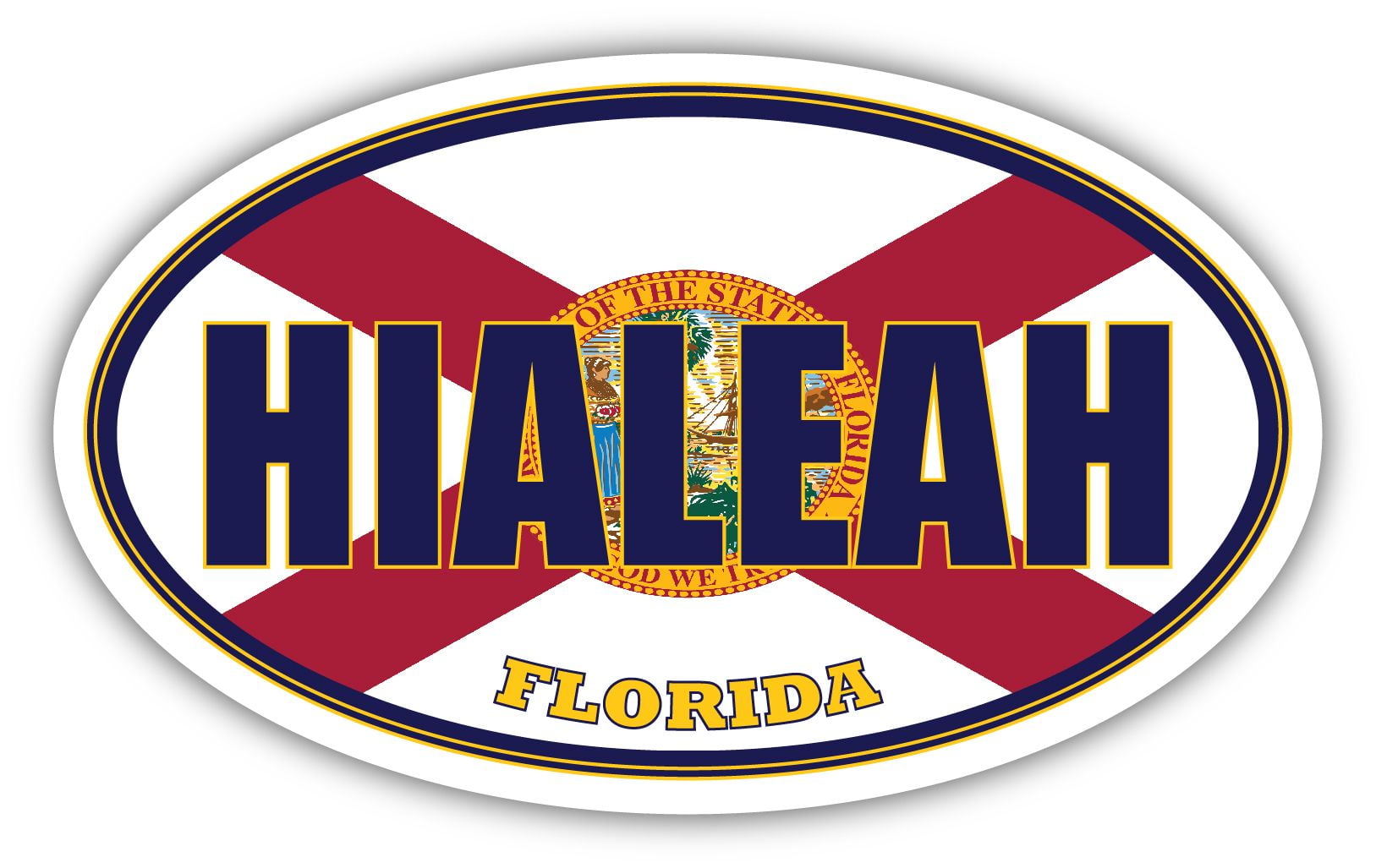 Hialeah City Florida State Flag | FL Flag Miami-Dade County Oval State ...