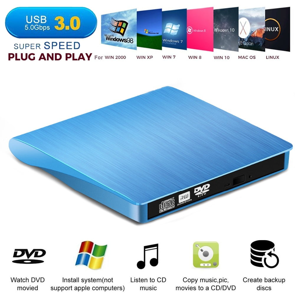 Unidad externa de CD/DVD USB 3.0, azul | Bodega Aurrera en línea