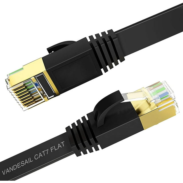 Ethernet Cable 50ft, VANDESAIL CAT 7 Flat High Speed Network LAN ...