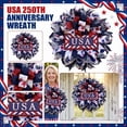 250th Anniversary Patriotic Wreath Red White Blue Ribbon Stars Front ...