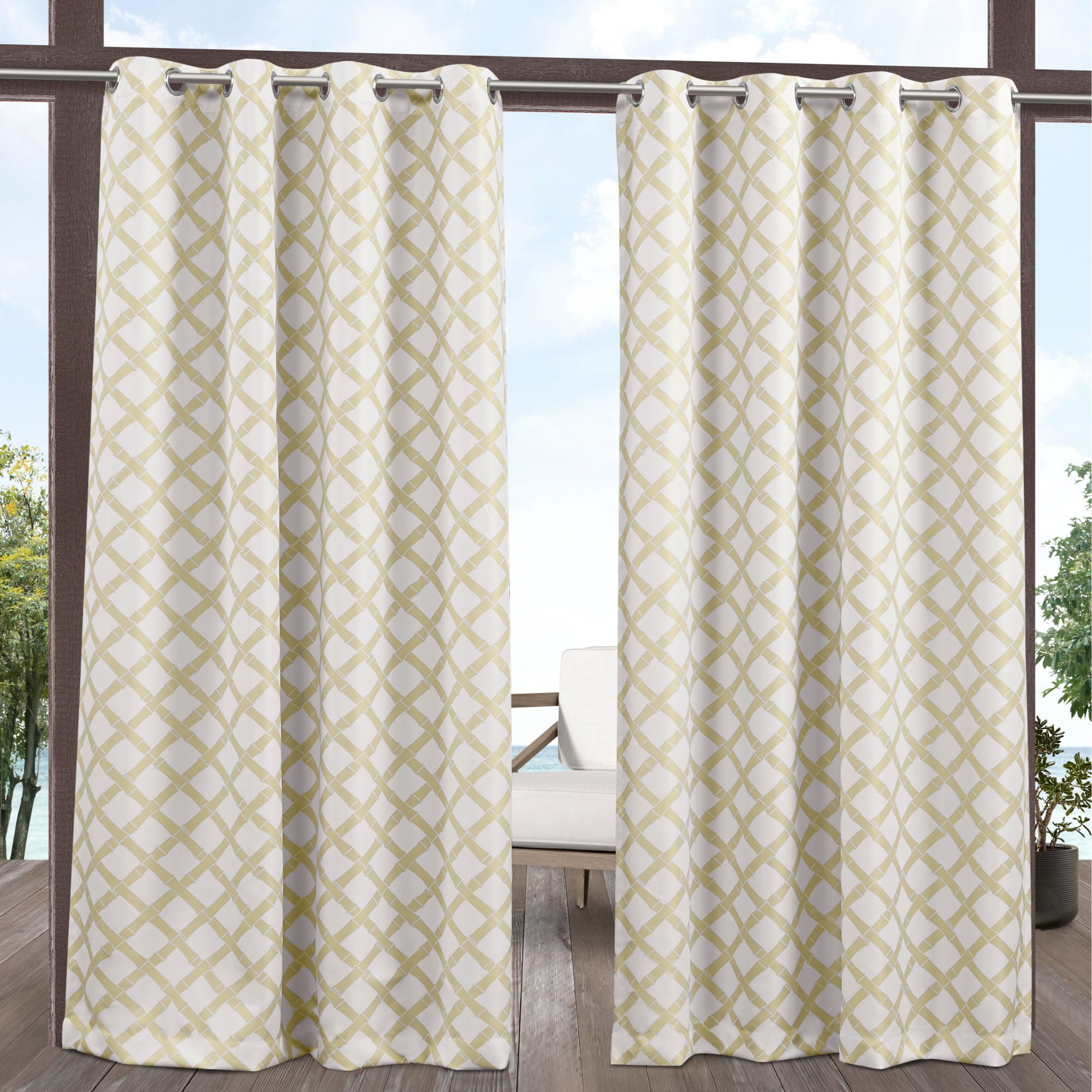 Exclusive Home Curtains Bamboo Trellis Indoor/Outdoor Light Filtering ...