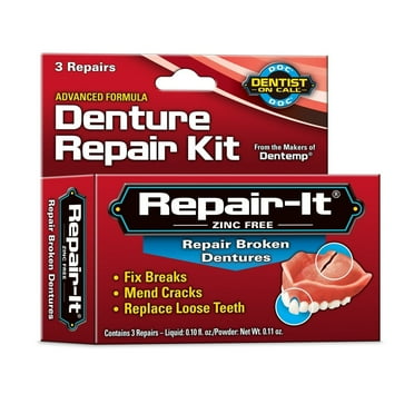 Dentemp Reline It Denture Reliner for Both Upper and Lower Dentures, 2 ...
