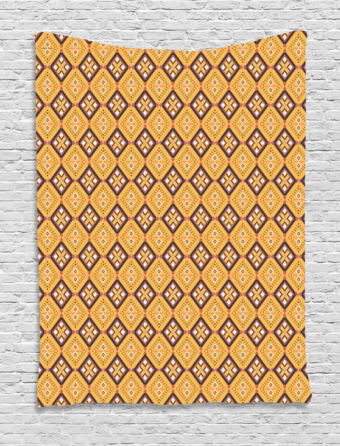 African Tapestry, Tribal Tile Pattern with Diamond Line Motifs Ancient ...