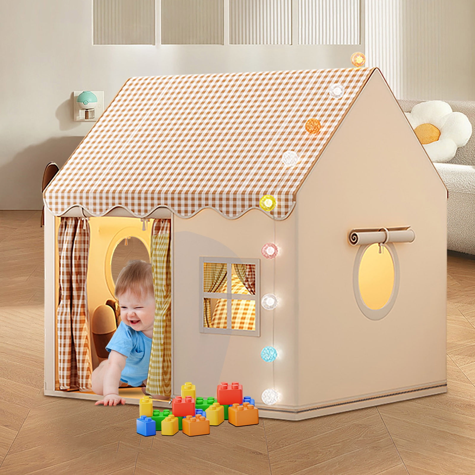 Click here for Egnmcr Large Kids Tent With Mat Indoor And Outdoor... prices