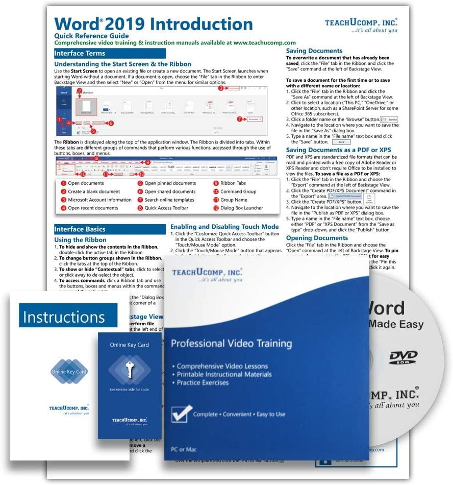 Learn Word 2019 & 365 Deluxe Training Tutorial- Video Lessons, PDF ...