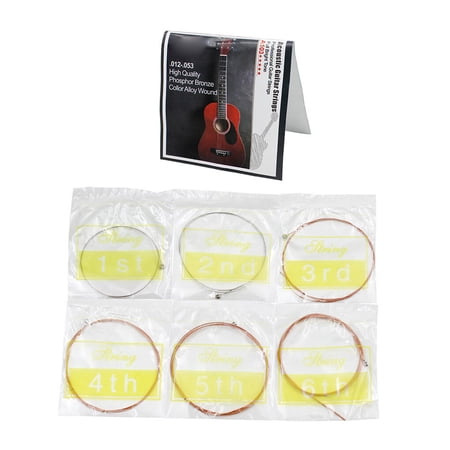 12 Pieces Folk Guitar Strings Acoustic Silver Chords Musical Instrument ...