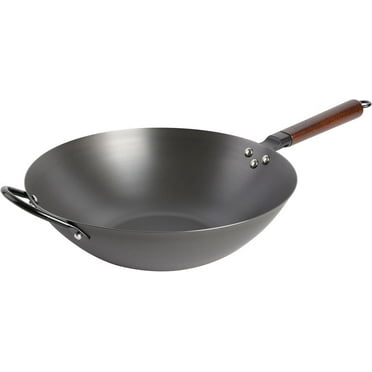 Craft Wok 12 inch Flat Bottom Hand Hammered Carbon Steel Wok / 731W316 ...