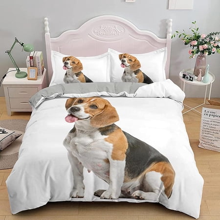 White Animal Decorative 3 Piece Bedding Set Ancient Greek Beagle Kids ...