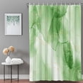 Bathroom Shower Curtain Modern Green Ombre and Gold Line Waterproof ...