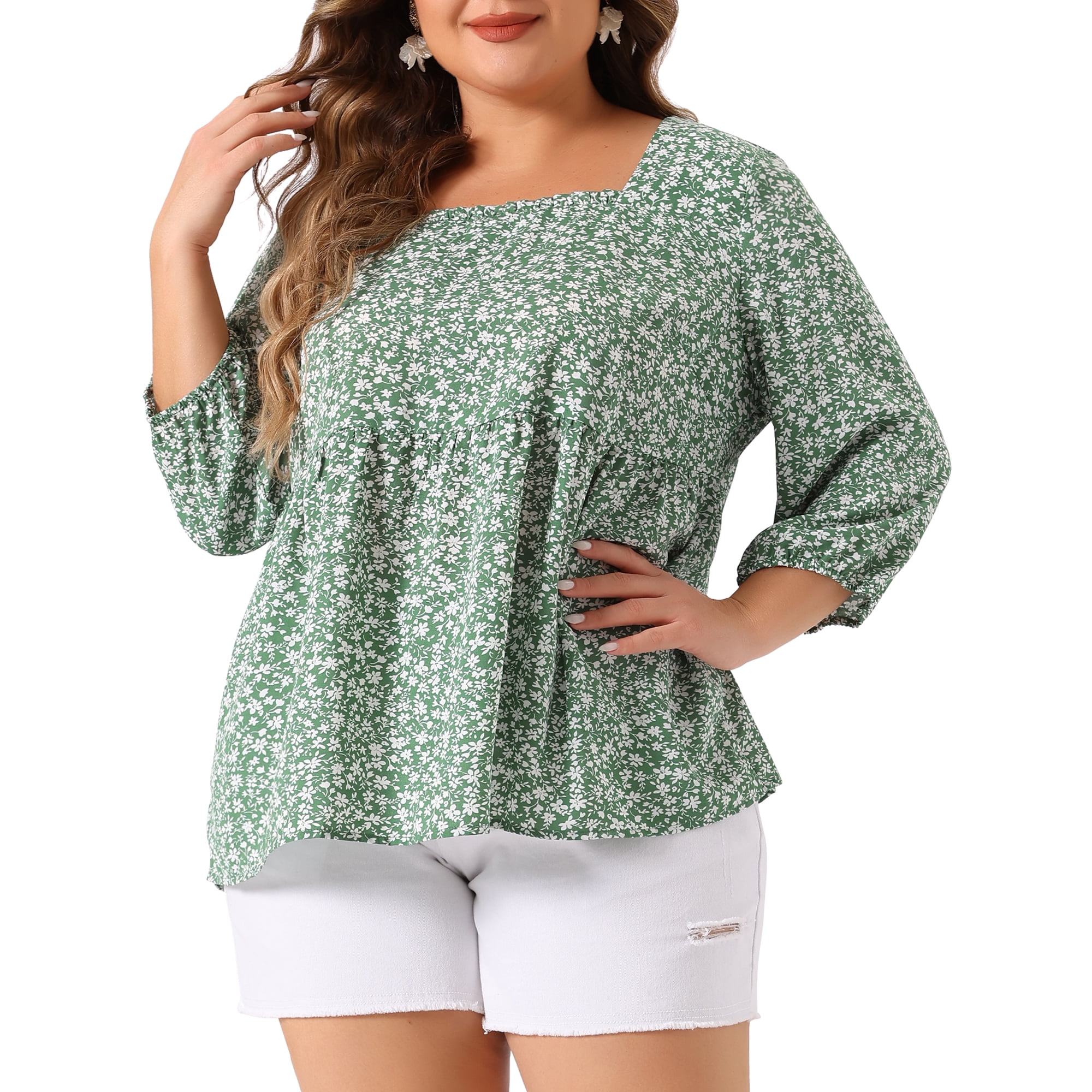 Click here for Grace & Grandeur Womens Plus Size Babydoll Blouse... prices