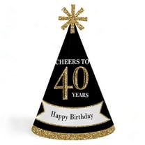 Big Dot of Happiness Adult 80th Birthday - Gold - Cone Birthday Party ...