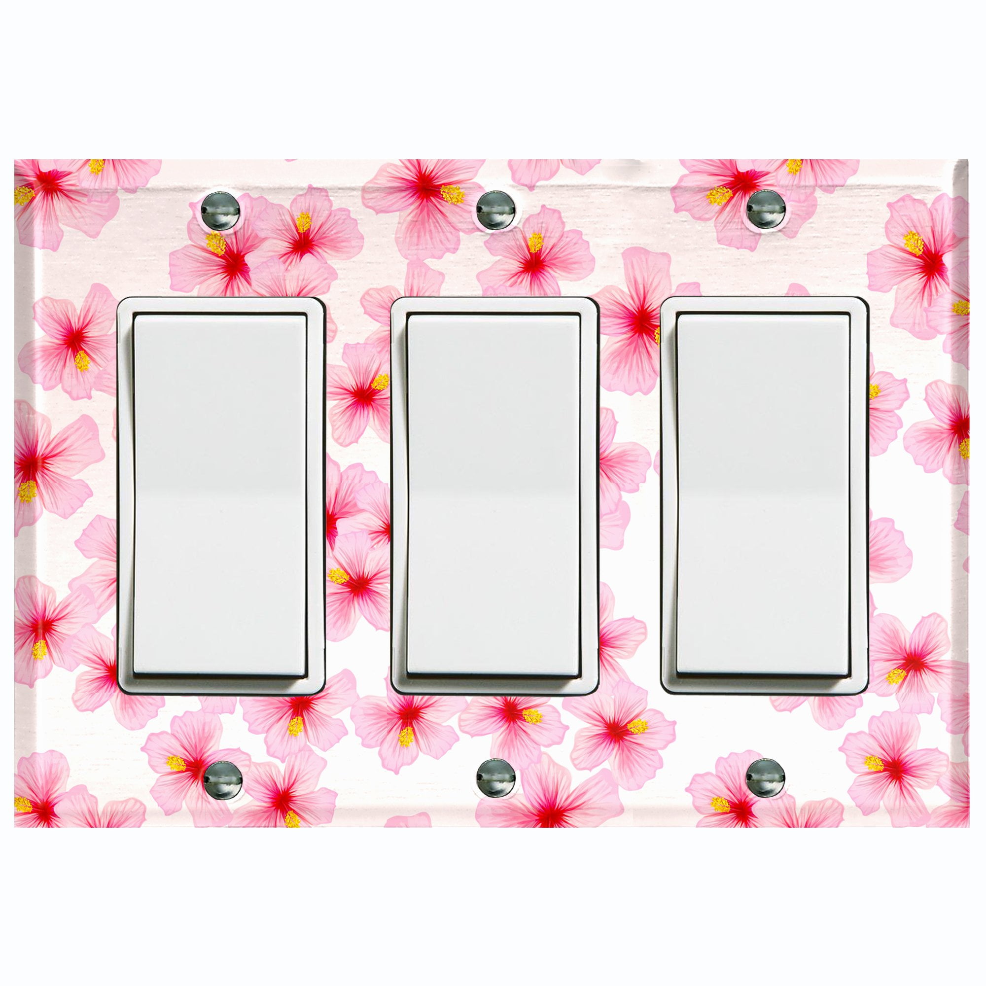 Metal Light Switch Plate Cover Japanese Sakura Flower Pink White ...