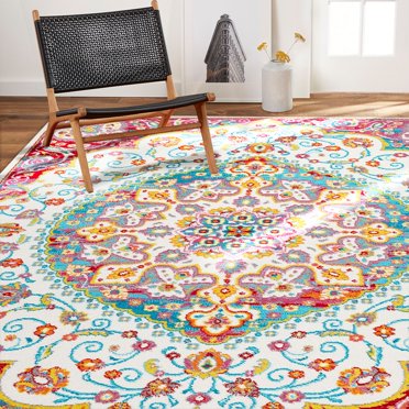 Mohawk Home New Wave Whinston Multi Printed Area Rug, 7'6"x10', Teal ...