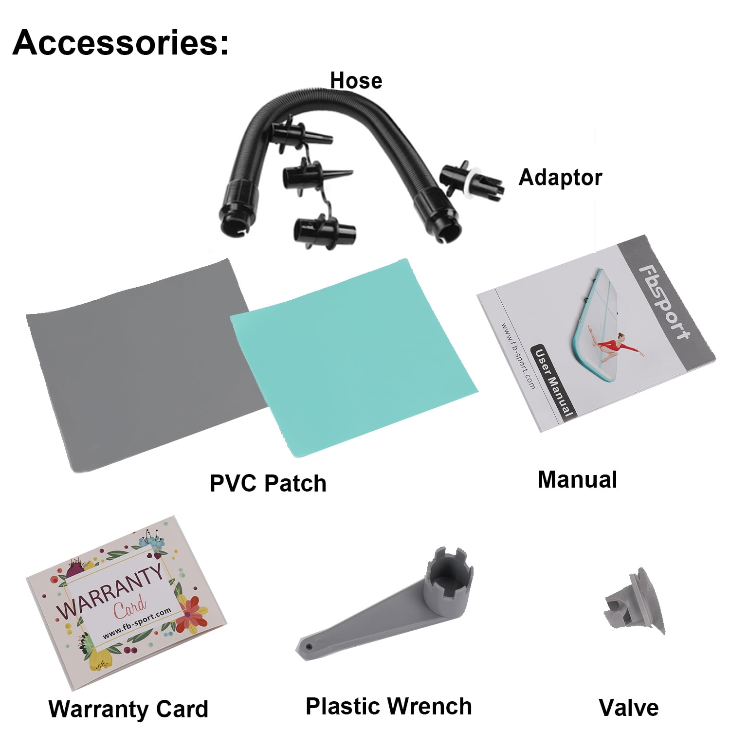 Fbsport Air Track Accesorries Hose, Repair Kit, Wrench, Adaptor, Valves ...