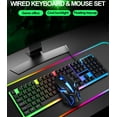 Rainbow Wired Gaming Keyboard and Mouse Combo, RGB Backlit Keyboard ...