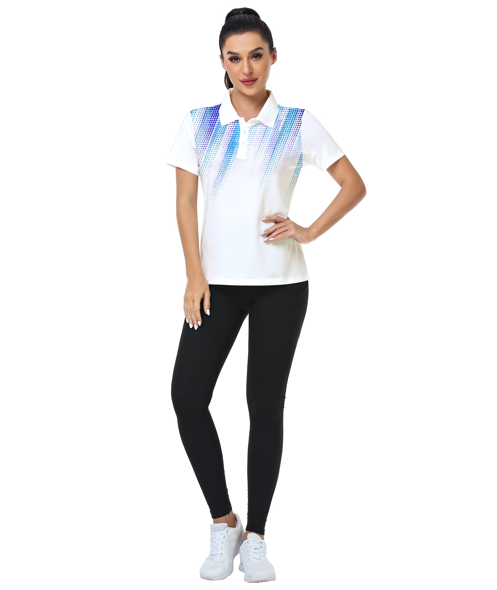 Scodi Women's Summer Printed Short Sleeve Performance Polo Shirt ...