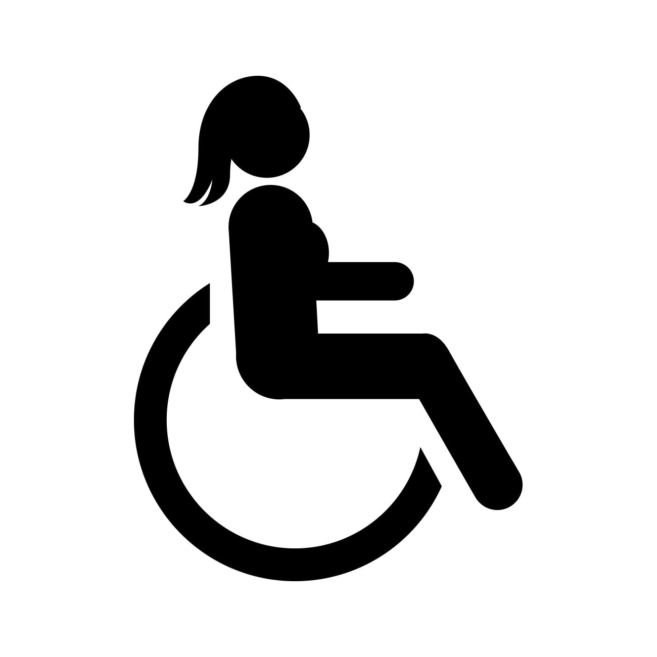 Girl Handicap Sticker Decal Die Cut - Self Adhesive Vinyl ...