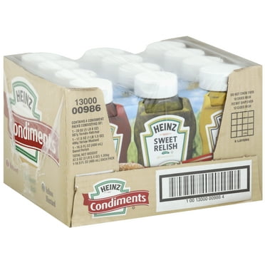 Heinz Variety Condiment Relish, Ketchup, Mustard Picnic Pack - 4 Ct ...