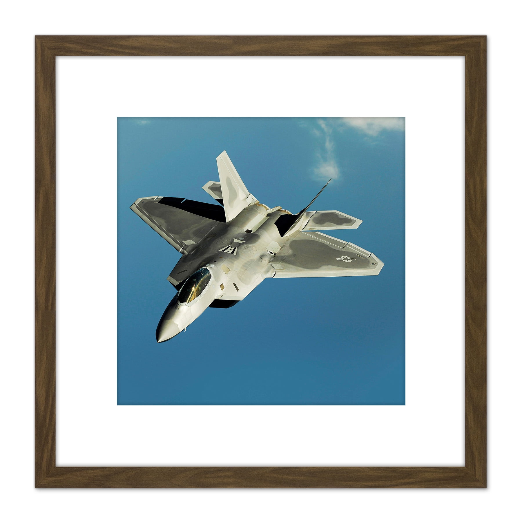Dunaway Military USA F-22 Raptor Jet Photo 8X8 Inch Square Wooden ...