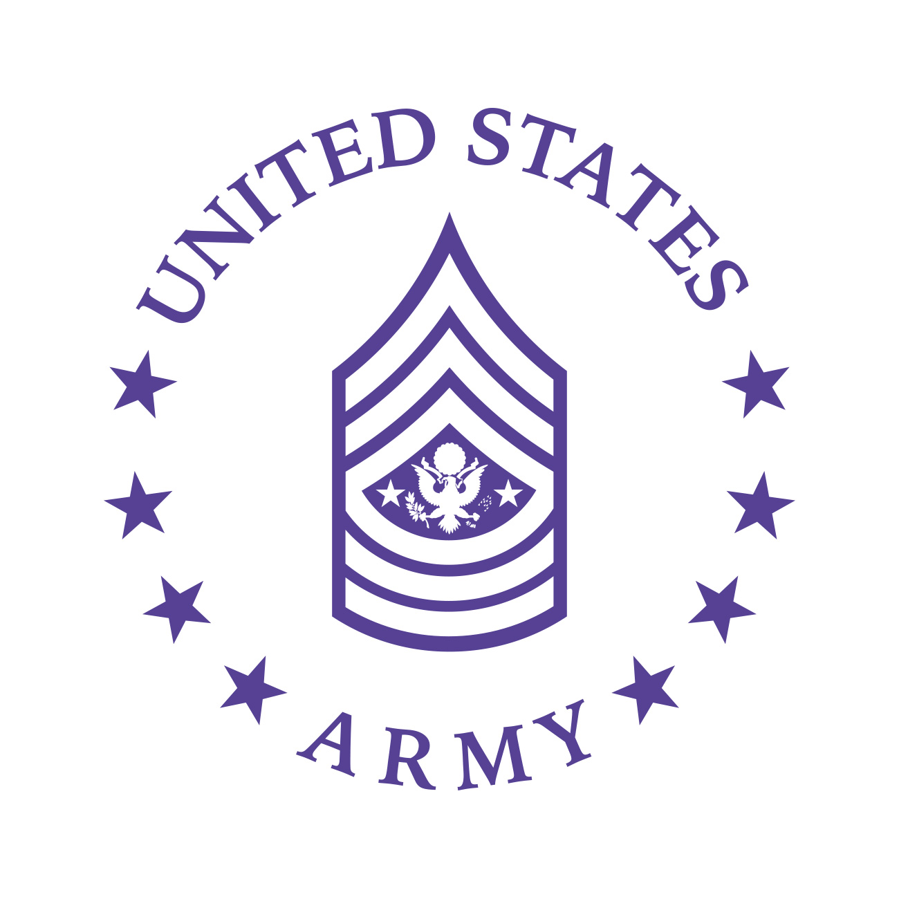 E-9 Command Sergeant Marjor US Army Rank Sticker Decal Die Cut - Self ...