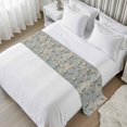 Blue Grey Nautical Bed Runner Cal King Size Vintage Boats Seaports Maps ...