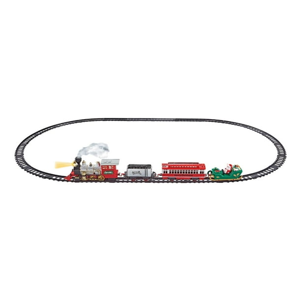Juego de tren navideño con luces y sonido para interiores para familias, Papá vagones de tren ...
