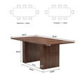 PHOYAL Walnut Rectangle Dining Table for 6-8, Farmhouse Double Pedestal ...