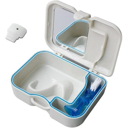 Denture Mirror + Bath Brush for Soaking Dentures, Other Braces, Stopper ...