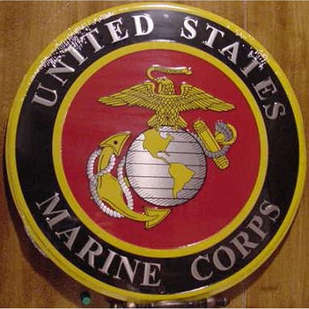 United States Marine Corps Round Embossed Metal Sign - Walmart.com ...