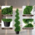 2 Pieces 3 FT Artificial Boxwood Pruning Tree, Weather Resistant Green ...