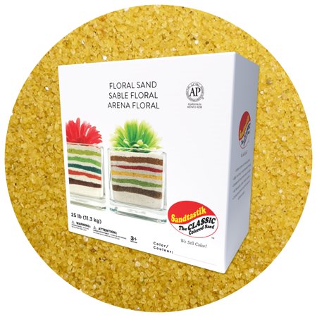 Sandtastik Coarse Colored Sand, Banana, 25 lb (11.3 kg) Box | Clean ...