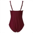 Women Swimsuits New Womans Solid Color Underbelly Low Chest Pleated