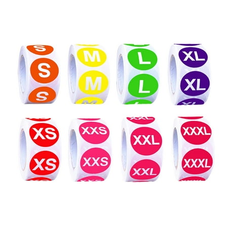 4000 Pieces Clothing Size Stickers Labels, 1 inch Round Self Adhesives ...