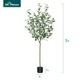 DR.Planzen 5Ft Large Artificial Eucalyptus Plant in Plastic Pot, Tall House Decor Fake Tree ...