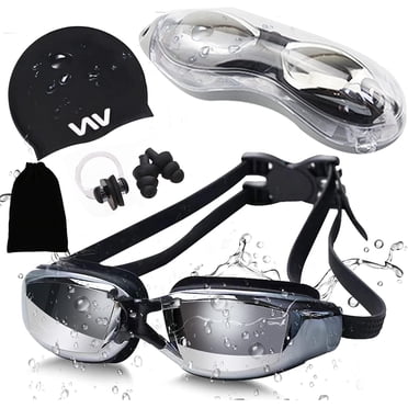 Aokelily 4 in 1 Swimmer Set, Anti-Fog Goggles, UV 400 Protection, Water ...