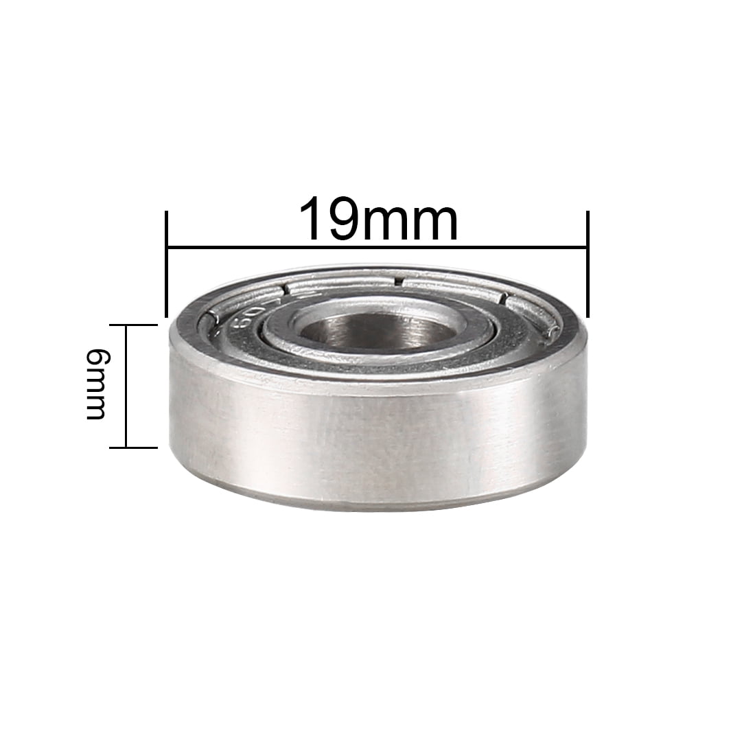 Deep Groove Ball Bearing 607ZZ Double Shield 7mm x 19mm x 6mm Chrome ...