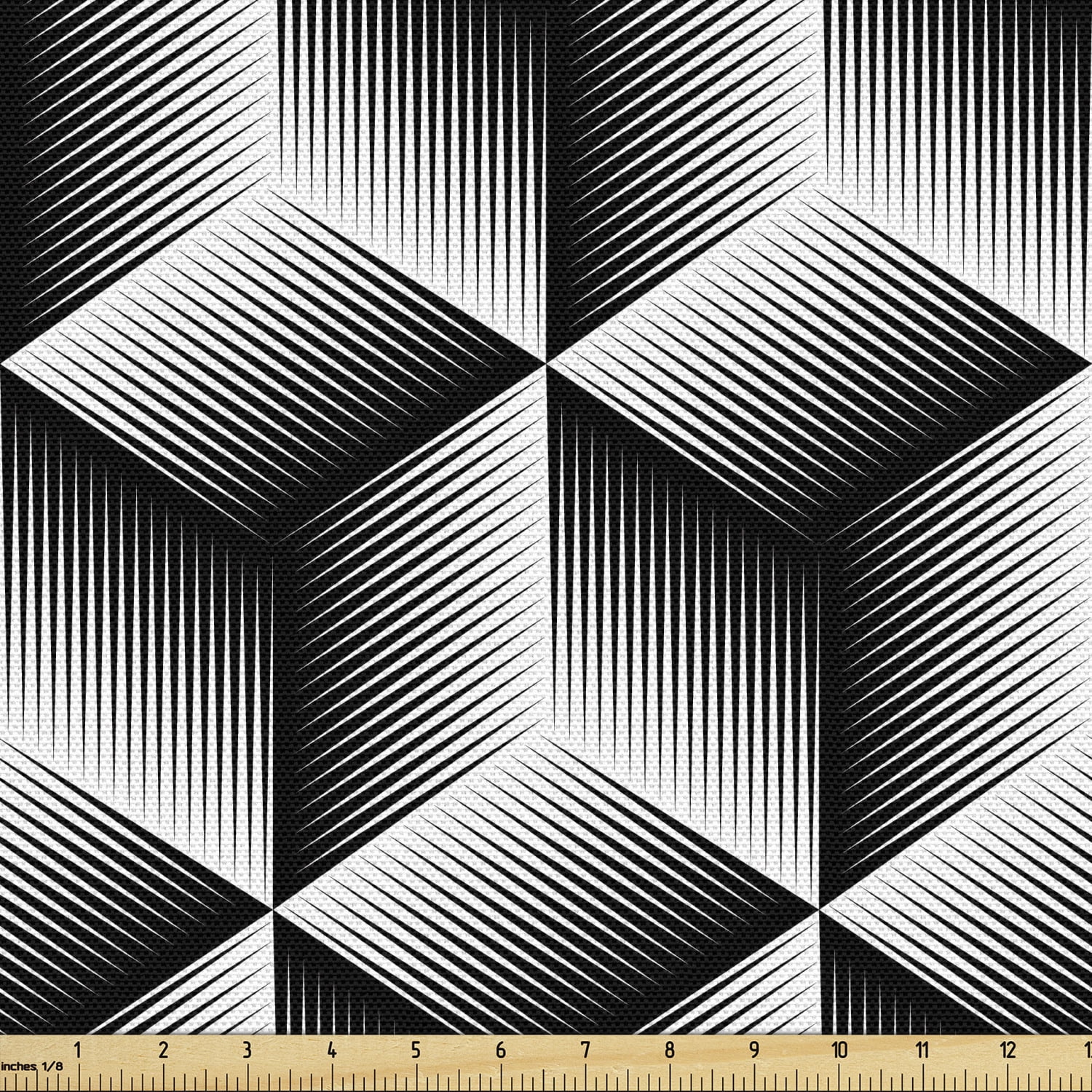 Geometric Upholstery Fabric by the Yard, Visual Shadow Effect Inspired ...