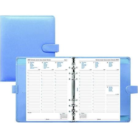 Filofax Saffiano Organizer, A5 Size, Vista Blue - Cross-Grain, Leather ...