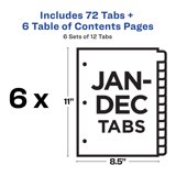Avery Ready Index Jan-Dec 12 Tab Binder Dividers, Customizable Table of ...