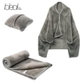 2-in-1 Wearable Travel Blanket & Pillow, Shawl with Sleeves for ...