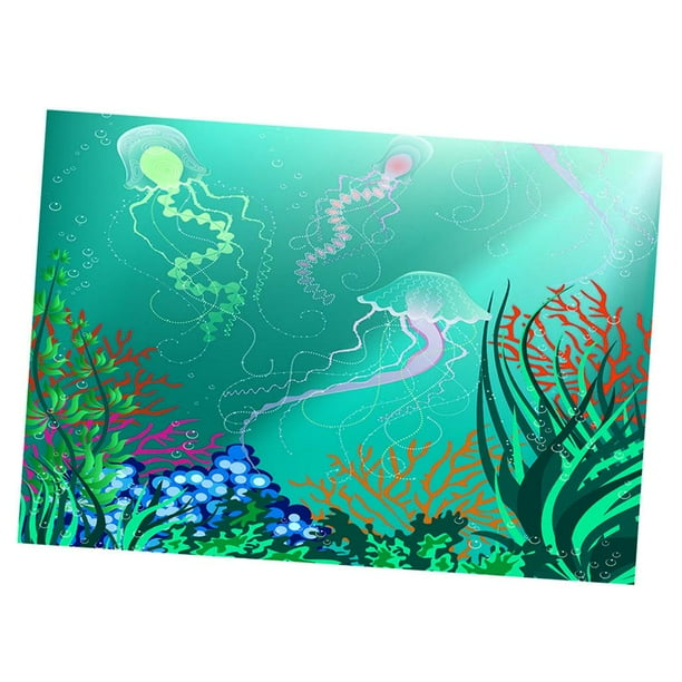 Tank Aquarium Poster, Adhesive Underwater Forest Tank Background Poster ...