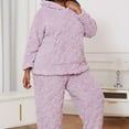 Women' s Fluffy Fleece Pajamas Set Plus Size Winter 2 Piece Plush ...
