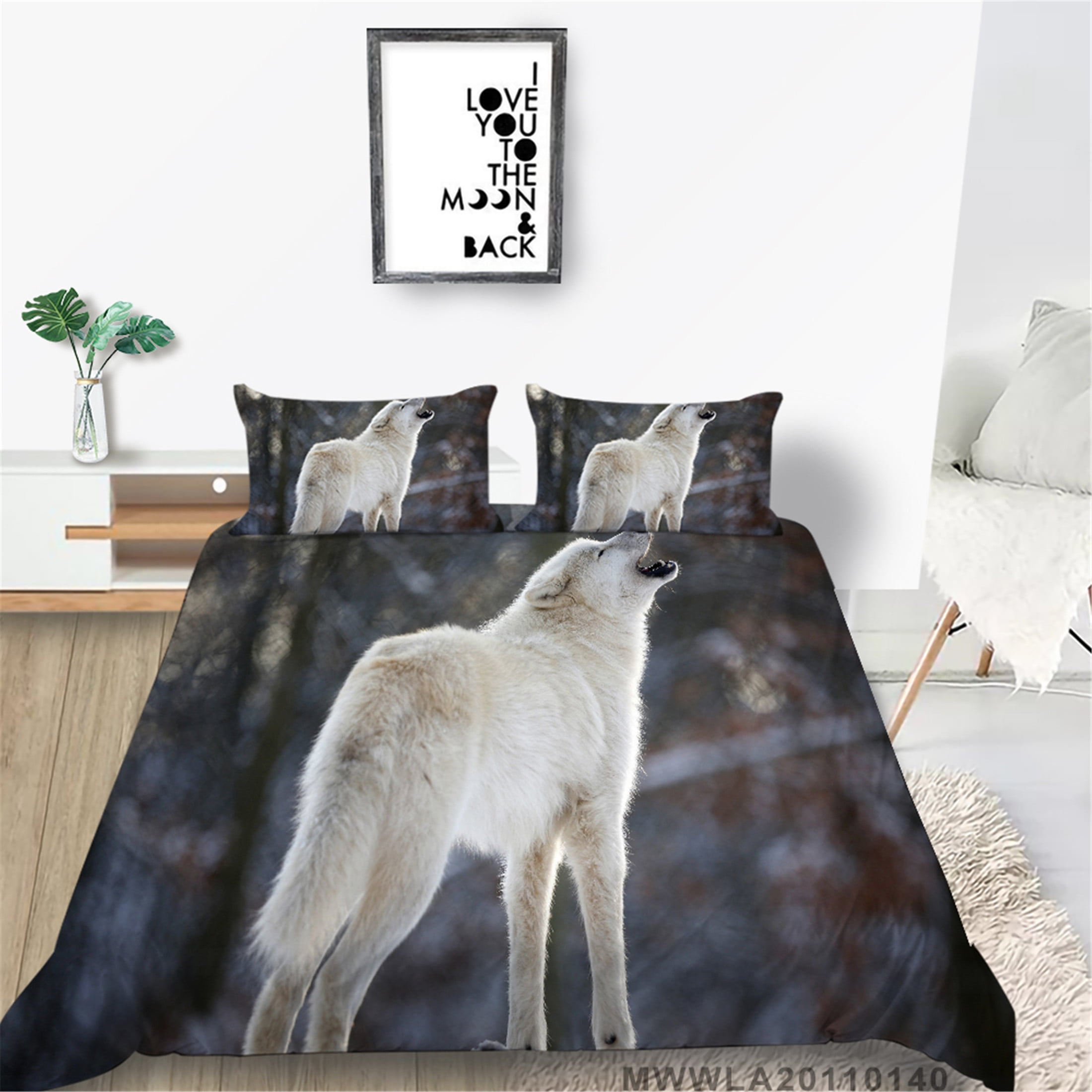 Bedclothes Quilt Cover Set Wolf Painting Home Bed Set Vintage Duvet ...