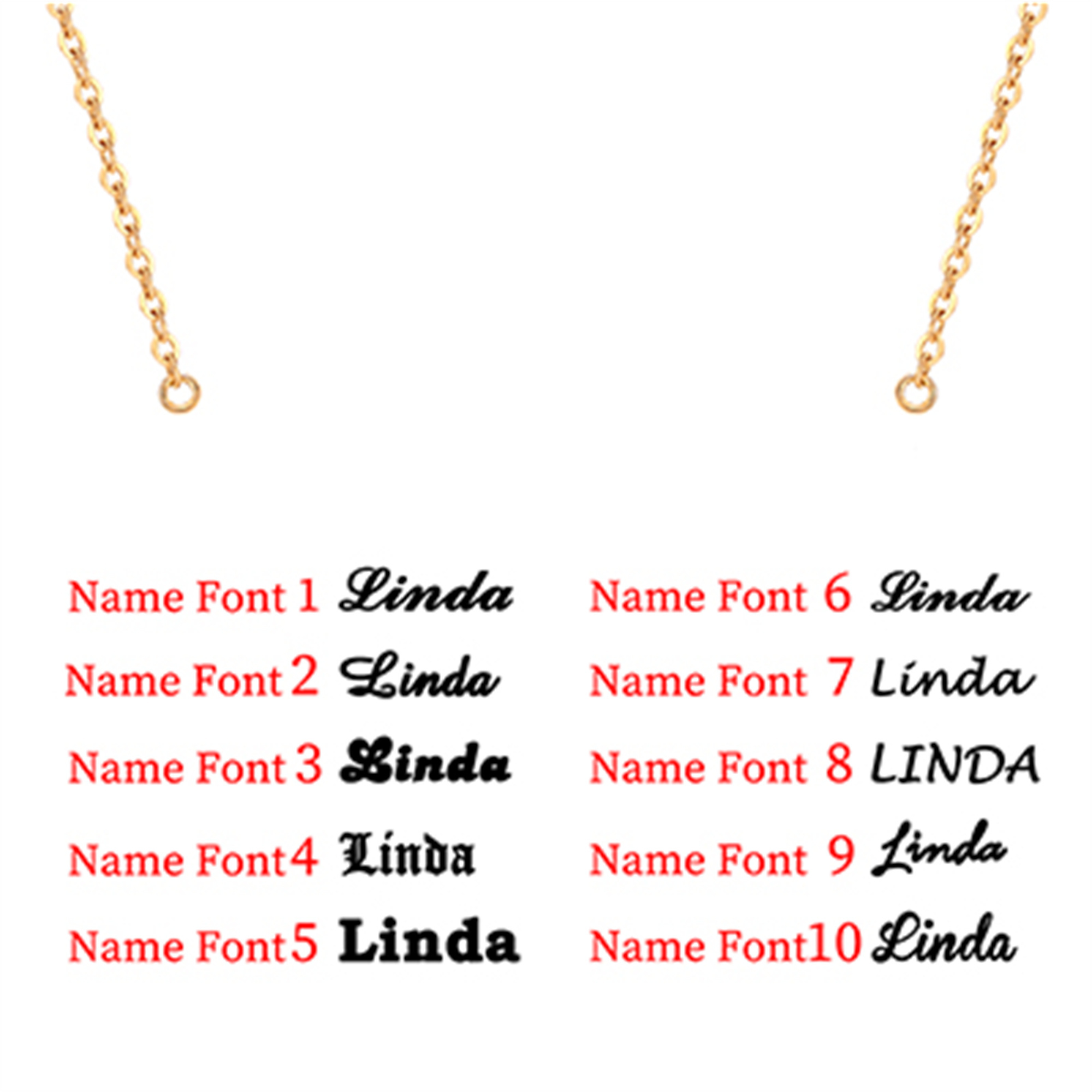TINGN Custom Name Necklace Personalized 14K Gold Plated Personalized ...