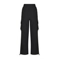 Cargo Pants for Women with Deep Side Pockets, Pull Rope Adjustable ...