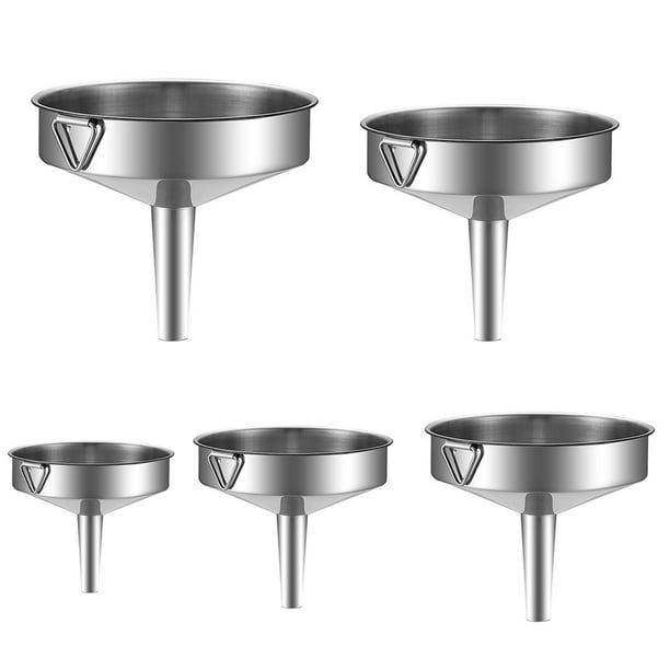 SPRING PARK Metal Stainless Steel Funnel, Food Grade Mini Funnels for Kitchen Use Filling ...