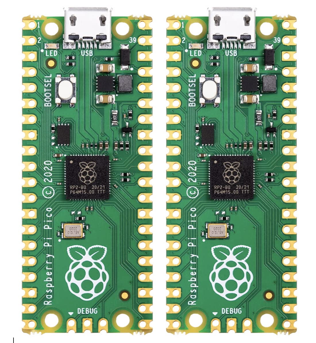 Microcontrolador Raspberry Pi Pico RP2040, paquete de 2 | Walmart en línea