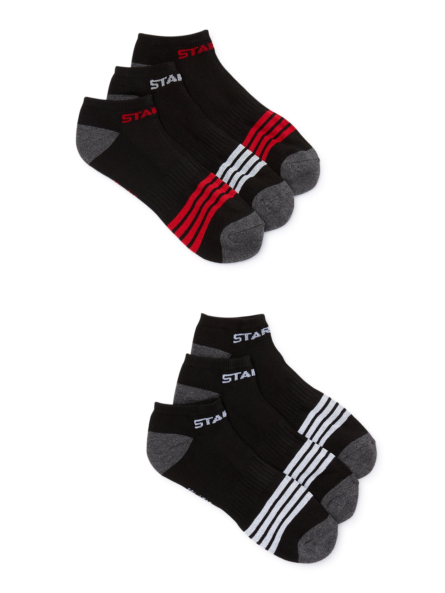 Starter Men's Four Lines No-Show Socks, 6-Pack - Walmart.com